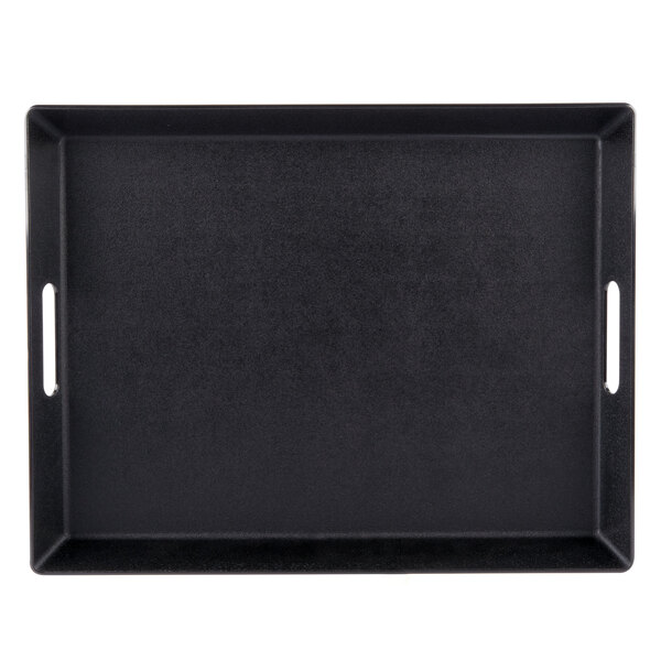 GET RST-1522-BK 20" x 15" Black Plastic Non-Skid Room Service Tray