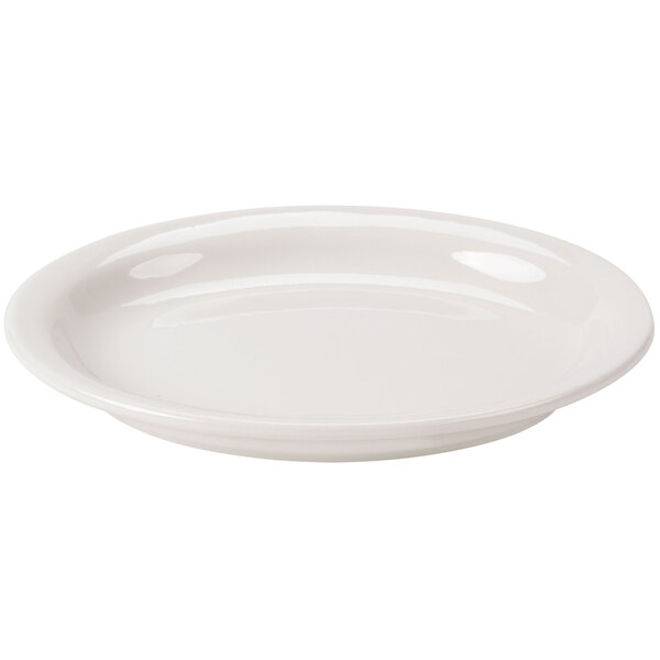 CAC NRC-40 Ivory (American White) Narrow Rim Oval China Platter - 36/Case