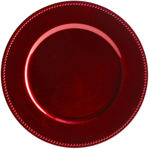 Tabletop Classics by Walco TRR-6655 13" Red Round Plastic Charger Plate ...