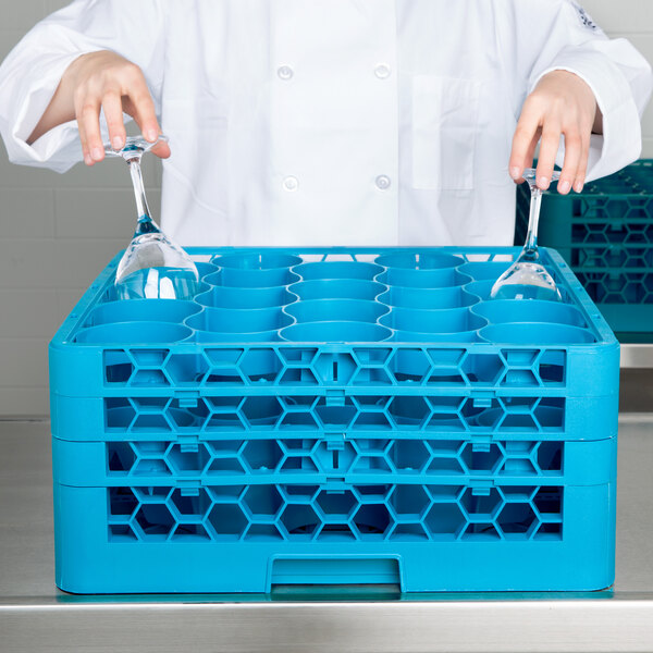 Carlisle RW20-214 OptiClean NeWave 20 Compartment Glass Rack with 3 ...