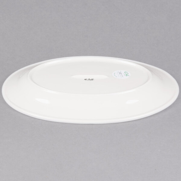 CAC GAD-14 Garden State 14" Bone White Oval Porcelain Platter - 12/Case