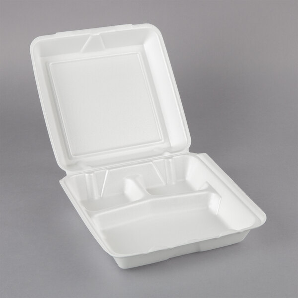 Dart 95HT3R Foam Takeout Container w/ 3 Compartments