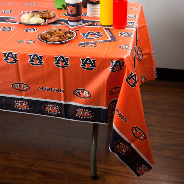 Creative Converting 724830 54" x 108" Auburn University Plastic Table ...
