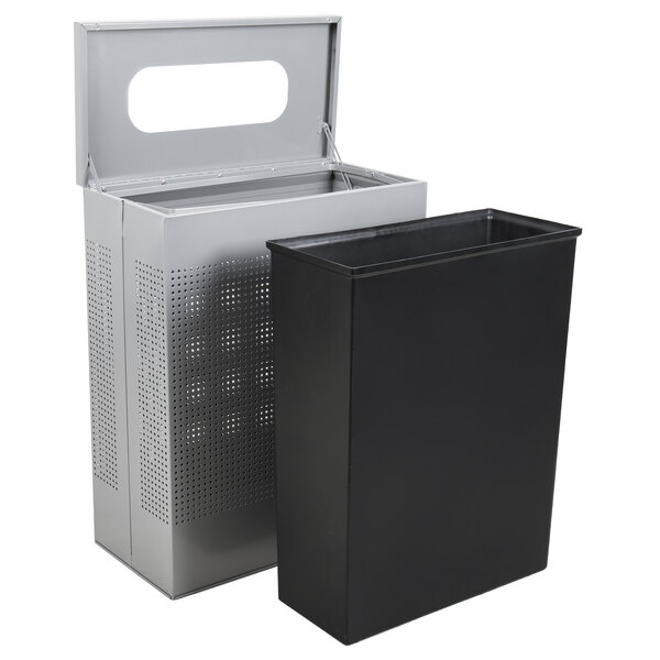 Rubbermaid FGSR18EPLSM Silhouettes Metallic Silver Steel Designer ...