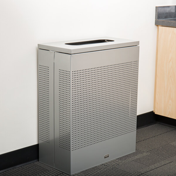 Rubbermaid FGSR18EPLSM Silhouettes Metallic Silver Steel Designer ...