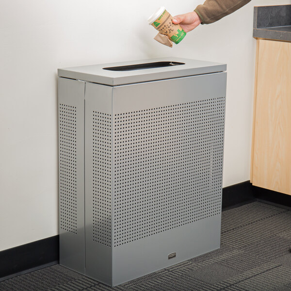 Rubbermaid FGSR18EPLSM Silhouettes Metallic Silver Steel Designer ...