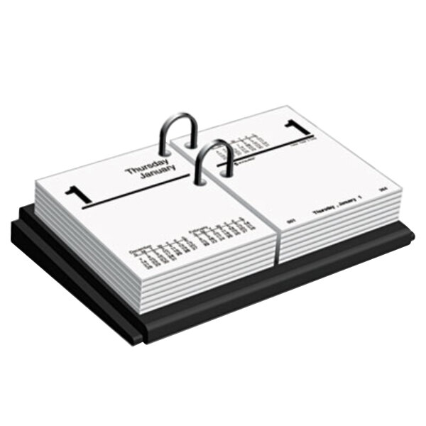 At-A-Glance E1900 3" x 3 3/4" Black Desk Calendar Base | At-A-Glance ...