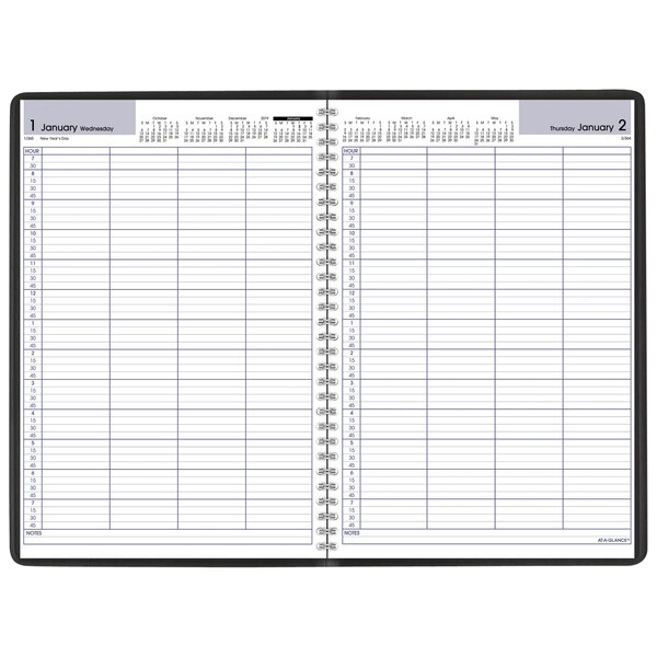 At-A-Glance G56000 DayMinder 7 7/8" x 11" Black January 2025 - December ...