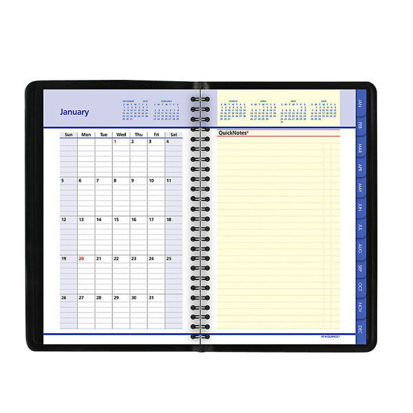 At-A-Glance 760605 8 1/4" x 10 7/8" Black January 2025 - December 2025 ...