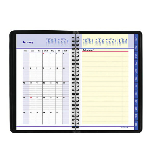 At-A-Glance 760605 8 1/4" x 10 7/8" Black January 2025 - December 2025 ...