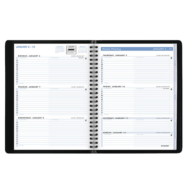 At-A-Glance 70EP0105 8 1/8" x 10 7/8" Black January 2025 - December ...