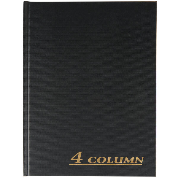 Adams ARB8004M 7" x 9 1/4" Black Four Column 80-Page Account Book