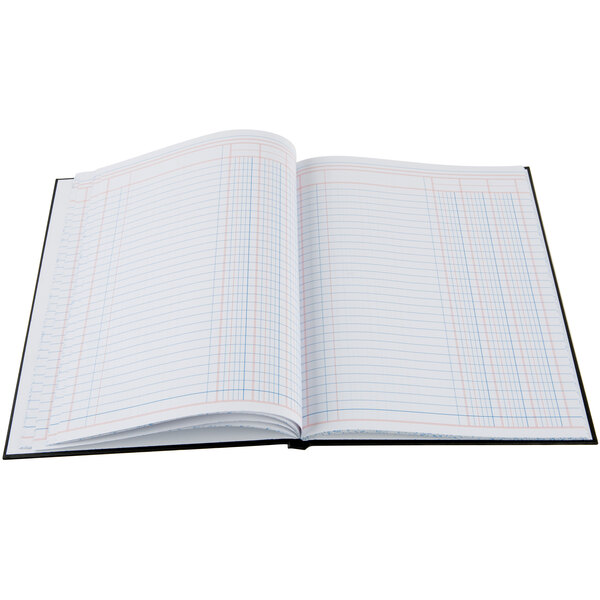 Adams ARB8003M 7" x 9 1/4" Black Three Column 80-Page Account Book