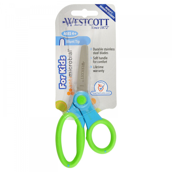 Westcott 14596 5" Stainless Steel Blunt Tip Kids Scissors with ...