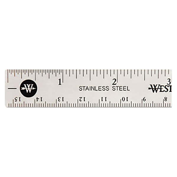 Westcott 10414 6" Stainless Steel Ruler with Cork Back and Hanging Hole ...