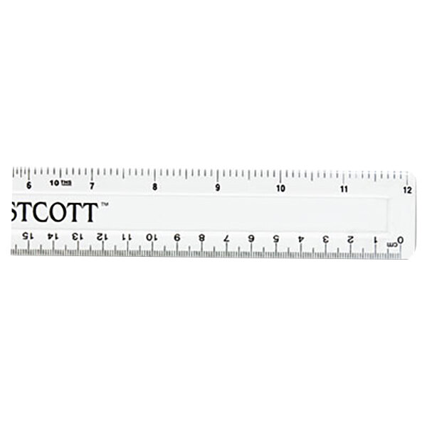 Westcott 13862 12" Shatterproof Plastic Ruler with Hanging Hole - 1/16 ...