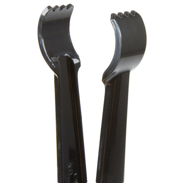 Carlisle 480603 Carly 6" Black Plastic Pom Tongs