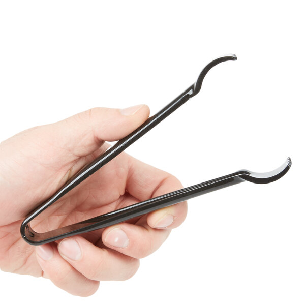 Carlisle 480603 Carly 6" Black Plastic Pom Tongs