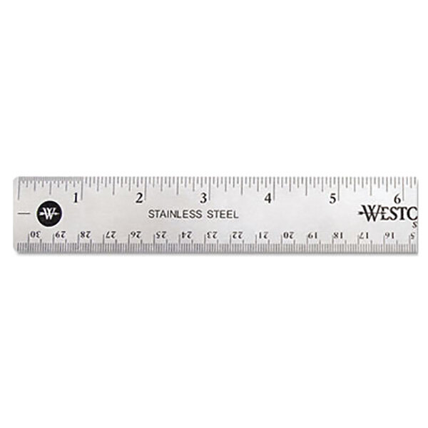 Westcott 10415 12" Stainless Steel Ruler with Cork Back and Hanging ...
