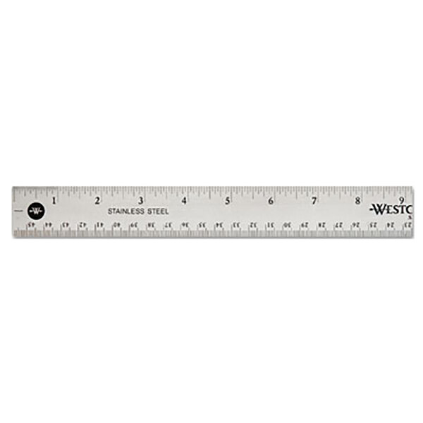 Westcott 10417 18" Stainless Steel Ruler with Cork Back and Hanging ...