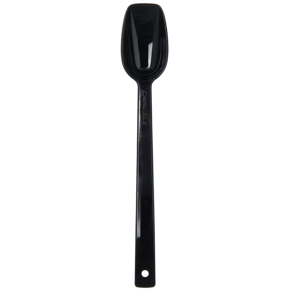 Carlisle 447003 10" Polycarbonate Black Solid Serving Spoon