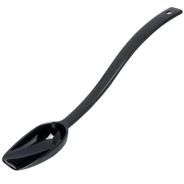 Carlisle 447003 10" Polycarbonate Black Solid Serving Spoon