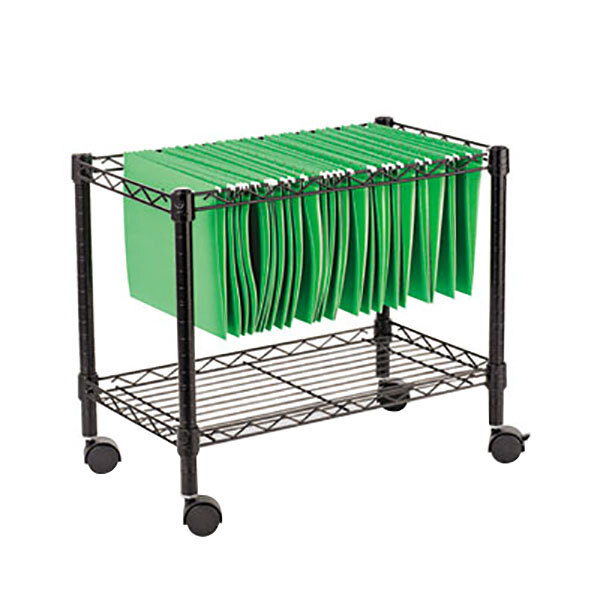 Alera ALEFW601424BL 14" x 24" Black Single-Tier Rolling File Cart