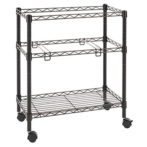 Alera ALEFW601426BL 14" x 26" Black Two-Tier Rolling File Cart