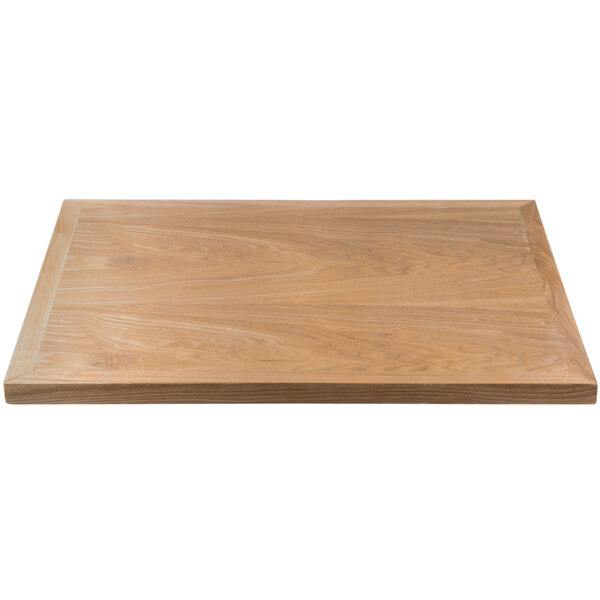 BFM Seating 24" x 30" Natural Veneer Wood Indoor Table Top