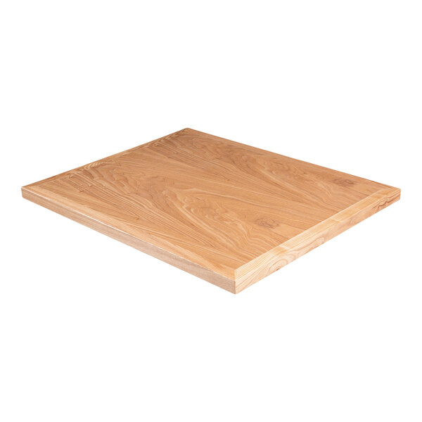 BFM Seating 24" x 30" Natural Veneer Wood Indoor Table Top