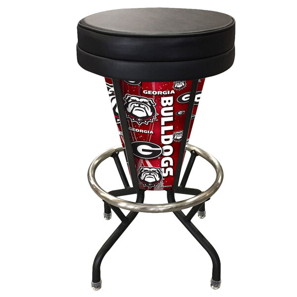 Holland Bar Stool L500030GA-UnBlkVinyl University of Georgia Indoor ...