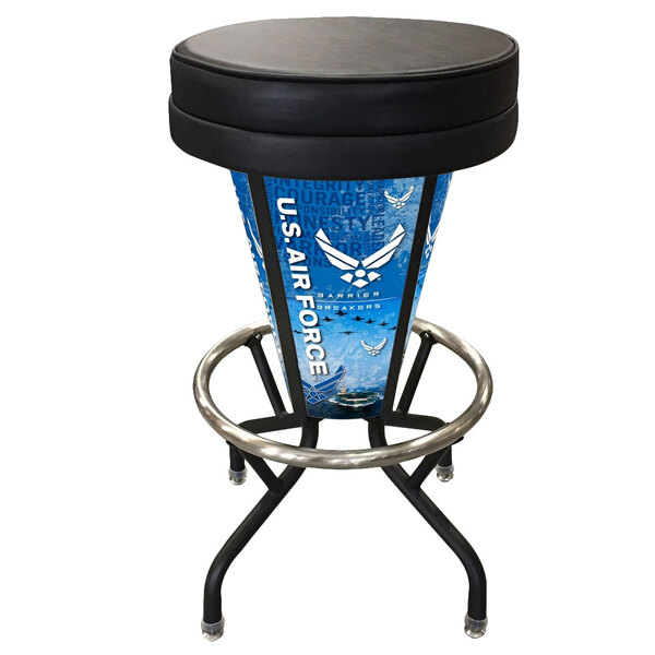 Holland Bar Stool L500030AirForBlkVinyl United States Air Force Indoor ...