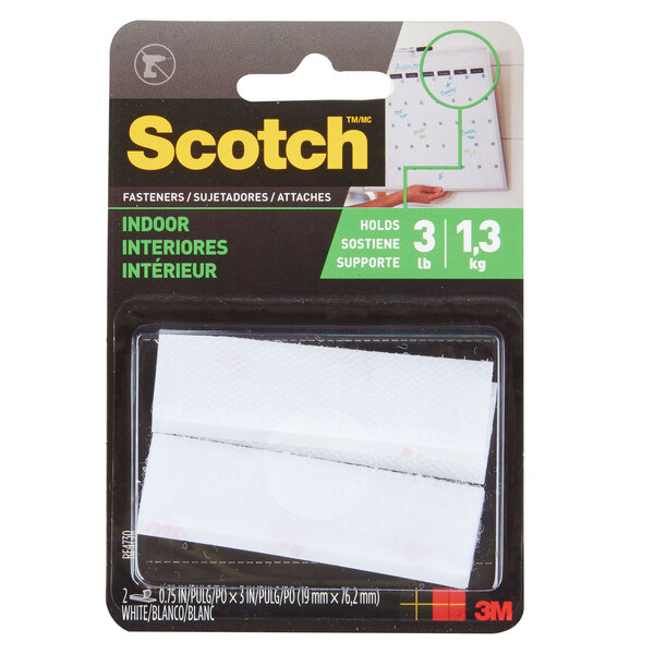 3M RF4730 Scotch™ 3" x 3/4" White Multi-Purpose Fastener Set - 2/Pack