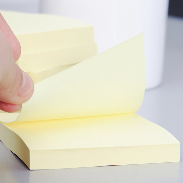 3M 654-12SSCY Post-It® 3" x 3" Canary Yellow 90 Sheet Super Sticky Note ...