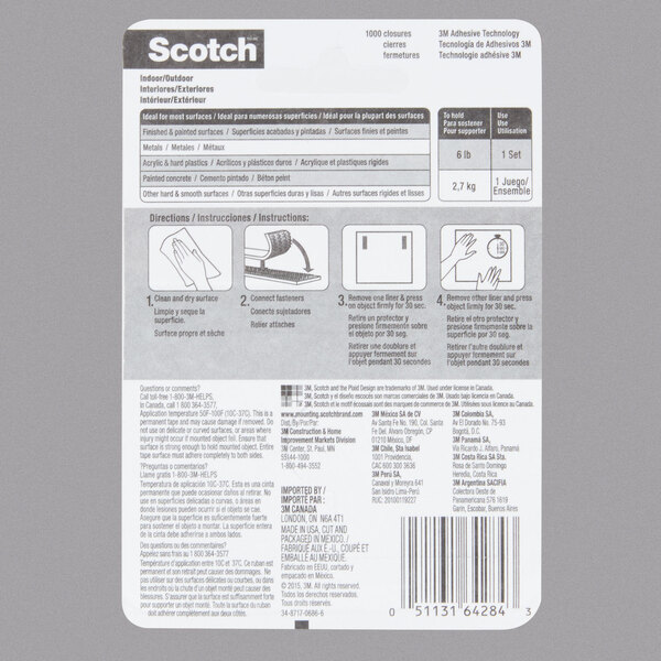 3M RF6730 Scotch™ 3" x 1" Clear Extreme Fastener Set - 2/Pack