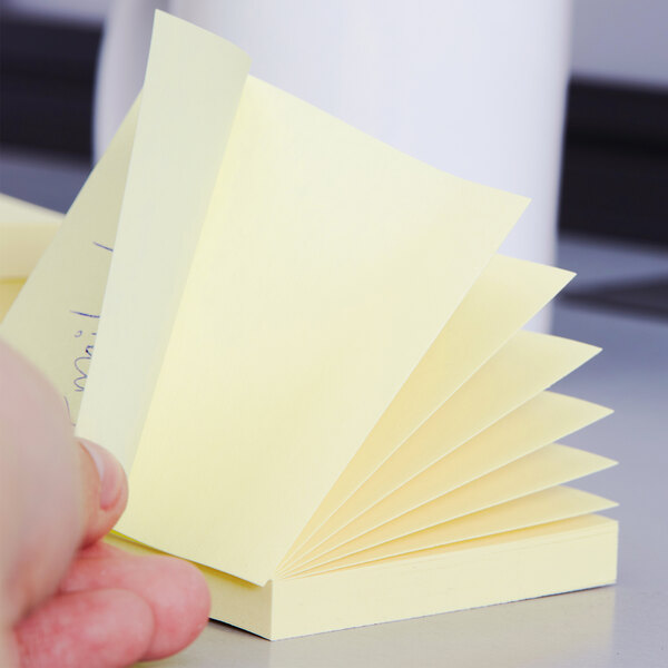 3M R330-10SSCY Post-It® 3" x 3" Canary Yellow 90 Sheet Super Sticky Fan ...