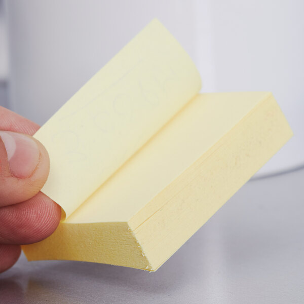 3M 653-24VAD Post-It® 1 1/2" x 2" Canary Yellow 100 Sheet Sticky Note ...