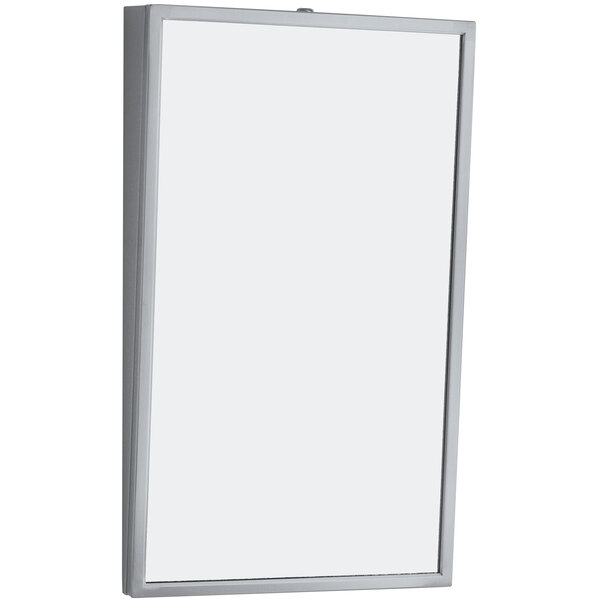Bobrick B-293 2436 24" x 36" Stainless Steel Fixed-Position Tilt Mirror