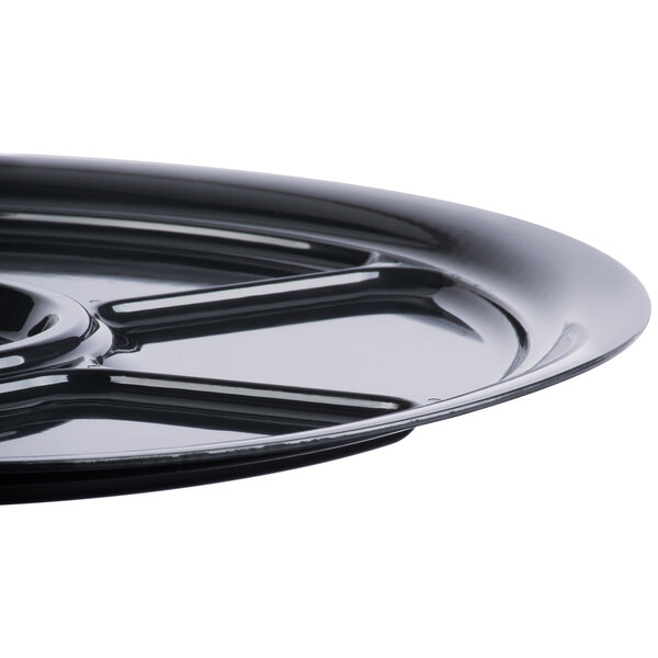 Fineline D18770PP.BK ReForm 18" Black 7 Compartment Plastic Catering ...