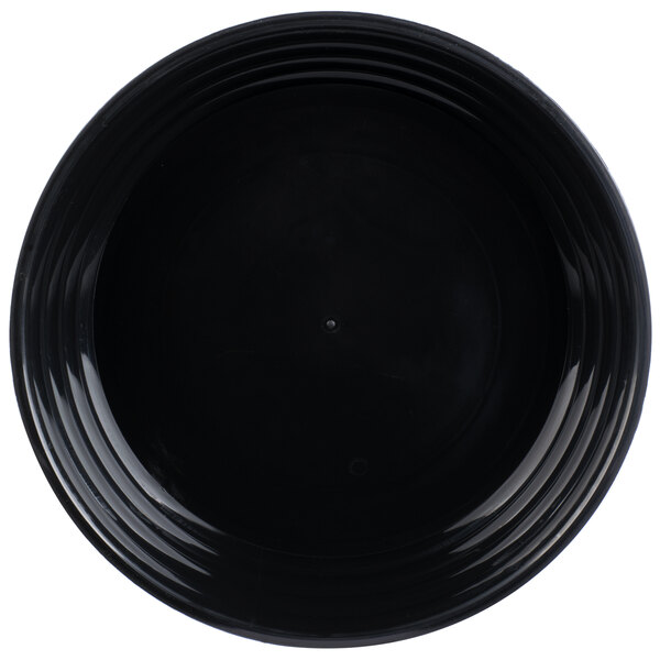 Fineline ReForm 256 oz. Black Wide Microwavable Plastic Catering Bowl ...