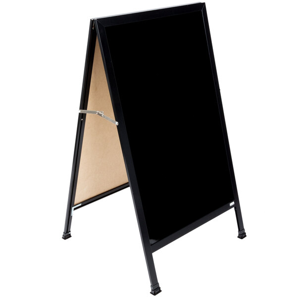 Aarco BA-1BP 42" x 24" Black Aluminum A-Frame Sign Board with Black ...