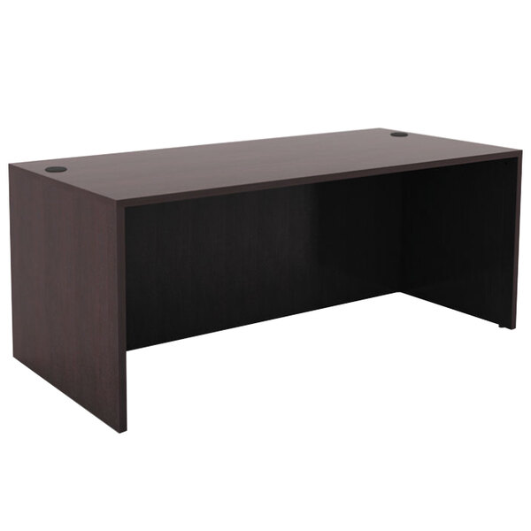Alera ALEVA216630ES Valencia 65" x 29 1/2" Espresso Straight Front Desk ...