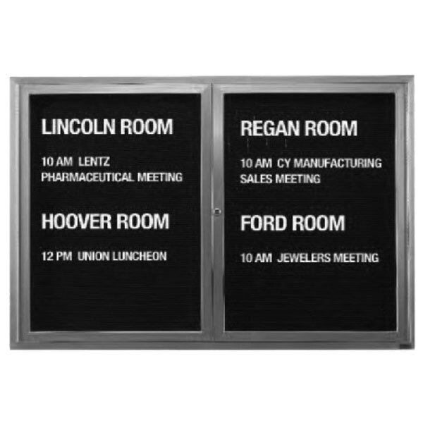 Aarco ADC3660L 36" x 60" Enclosed Locking Aluminum Indoor Message ...