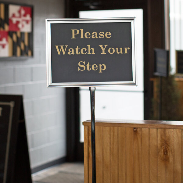 Chef Master Silver 60" Changeable Hostess / Teller Sign with 15 Messages