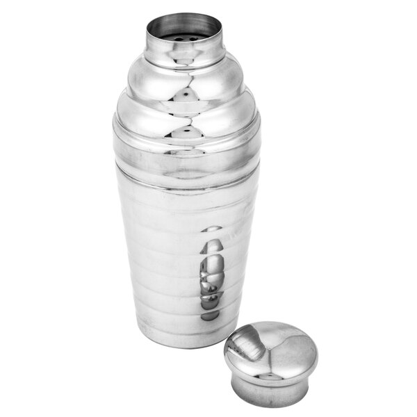 Tablecraft BH376 16 oz. Stainless Steel 3-Piece Cobbler Cocktail Shaker