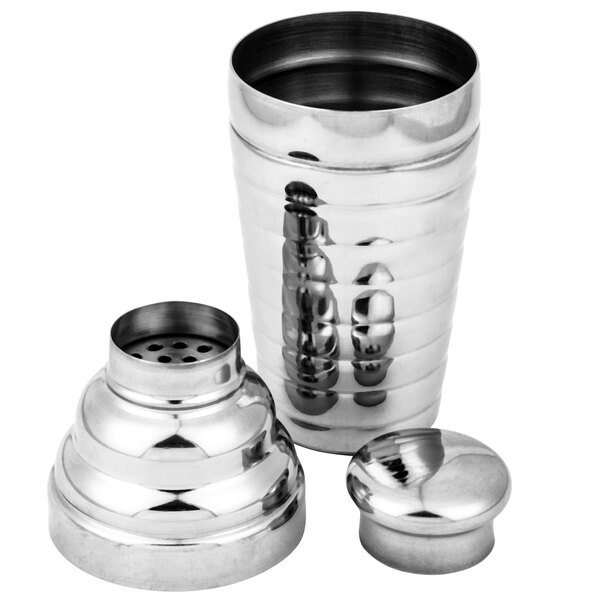 Tablecraft BH376 16 oz. Stainless Steel 3-Piece Cobbler Cocktail Shaker