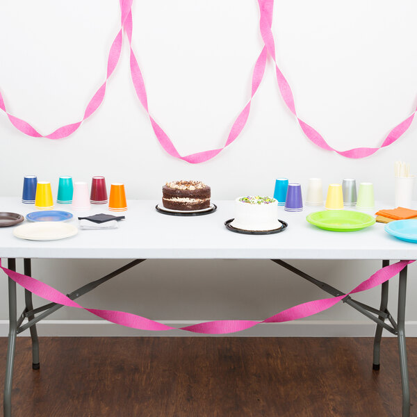 Creative Converting 078290 81' Hot Magenta Pink Streamer Paper