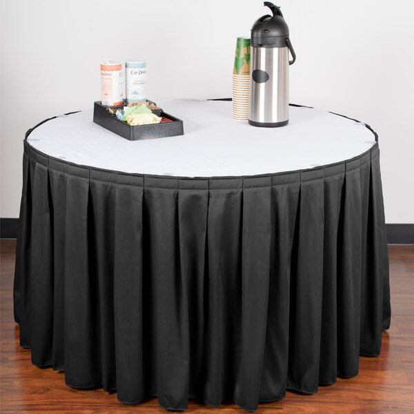 Snap Drape 5412CE29B3-01414 Wyndham 13' x 29" Black Box Pleat Table ...