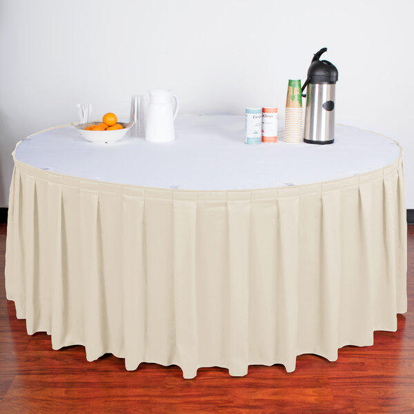 Snap Drape 5412GC29B3-756 Wyndham 21' 6" x 29" Bone Box Pleat Table ...