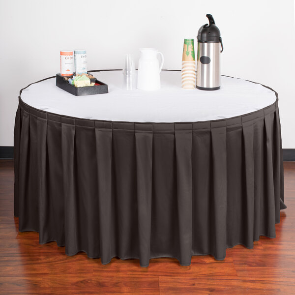 Snap Drape 5412EG29B3-512 Wyndham 17' 6" x 29" Charcoal Box Pleat Table ...